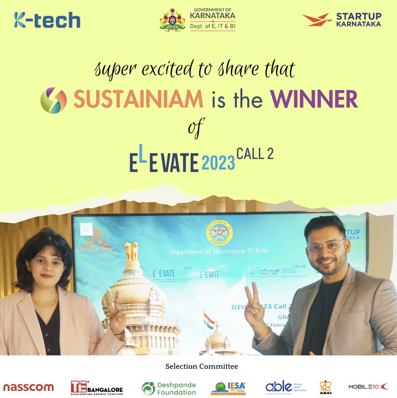 Sustainiam - Winner of Karnataka's Elevate 2023 Grant, Gears Up for Worldwide Climate-Tech ...